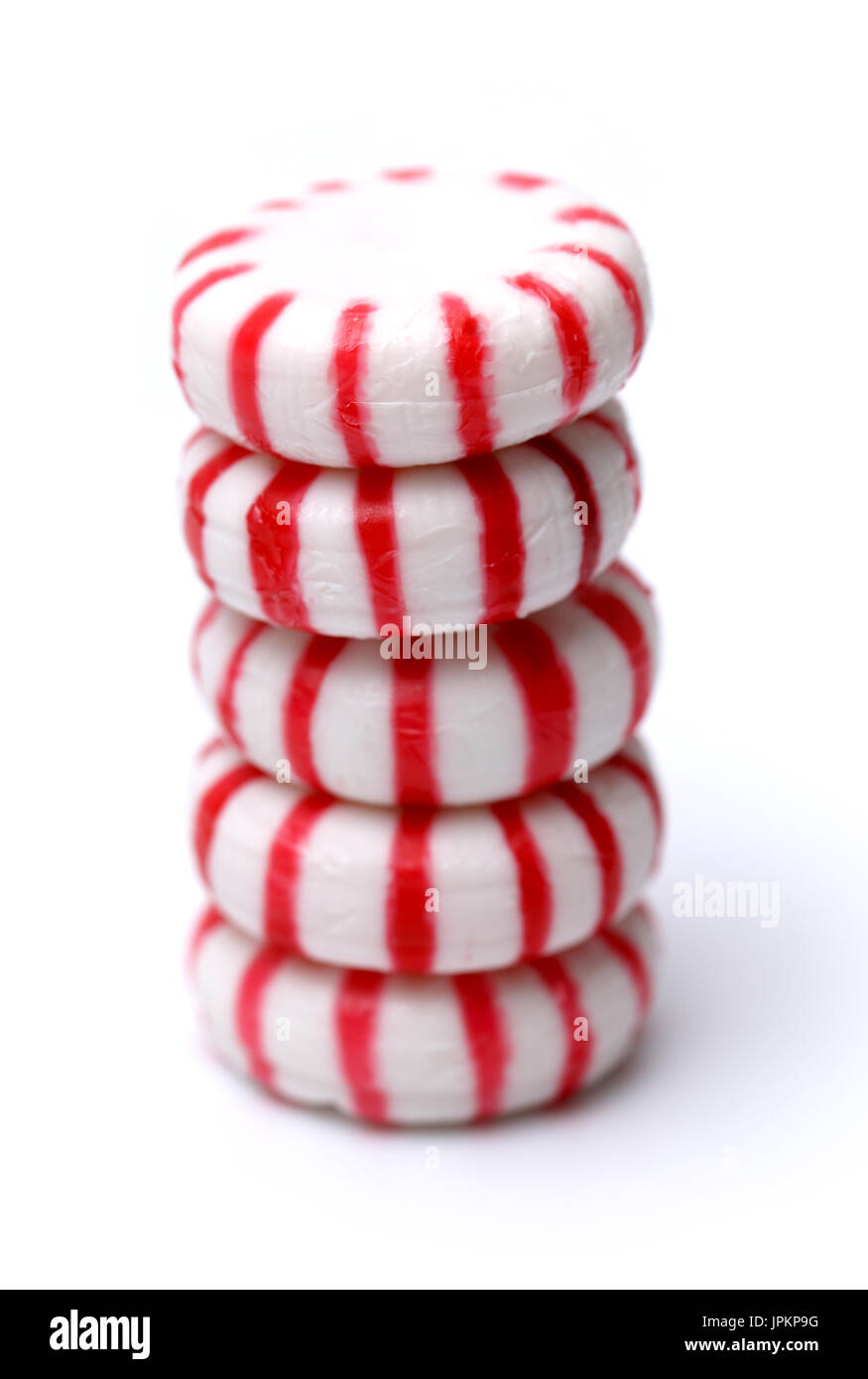 Peppermints on a white background Stock Photo - Alamy