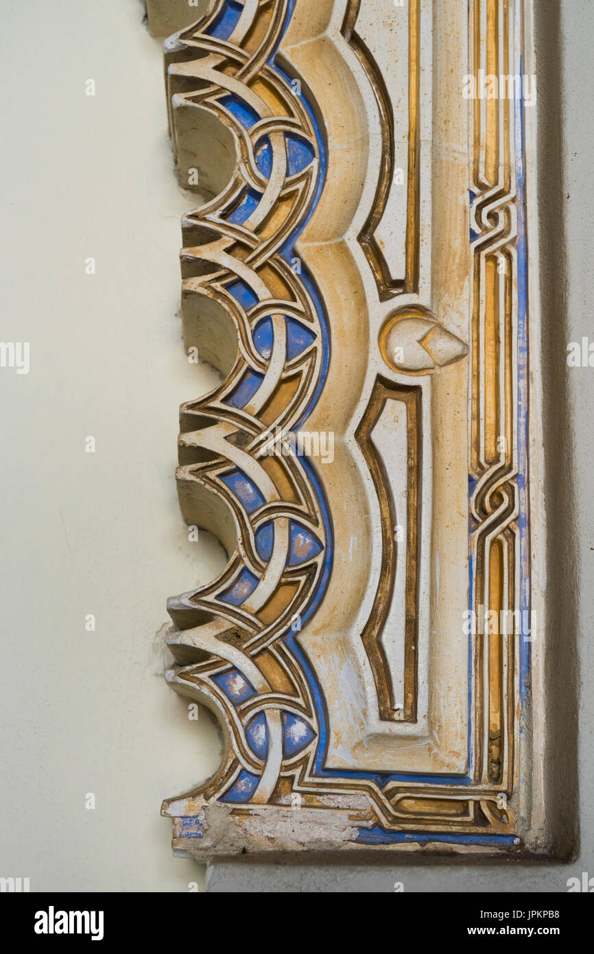 Architectonic detail from Moorish fortress Alcazaba, Malaga, Spain ...