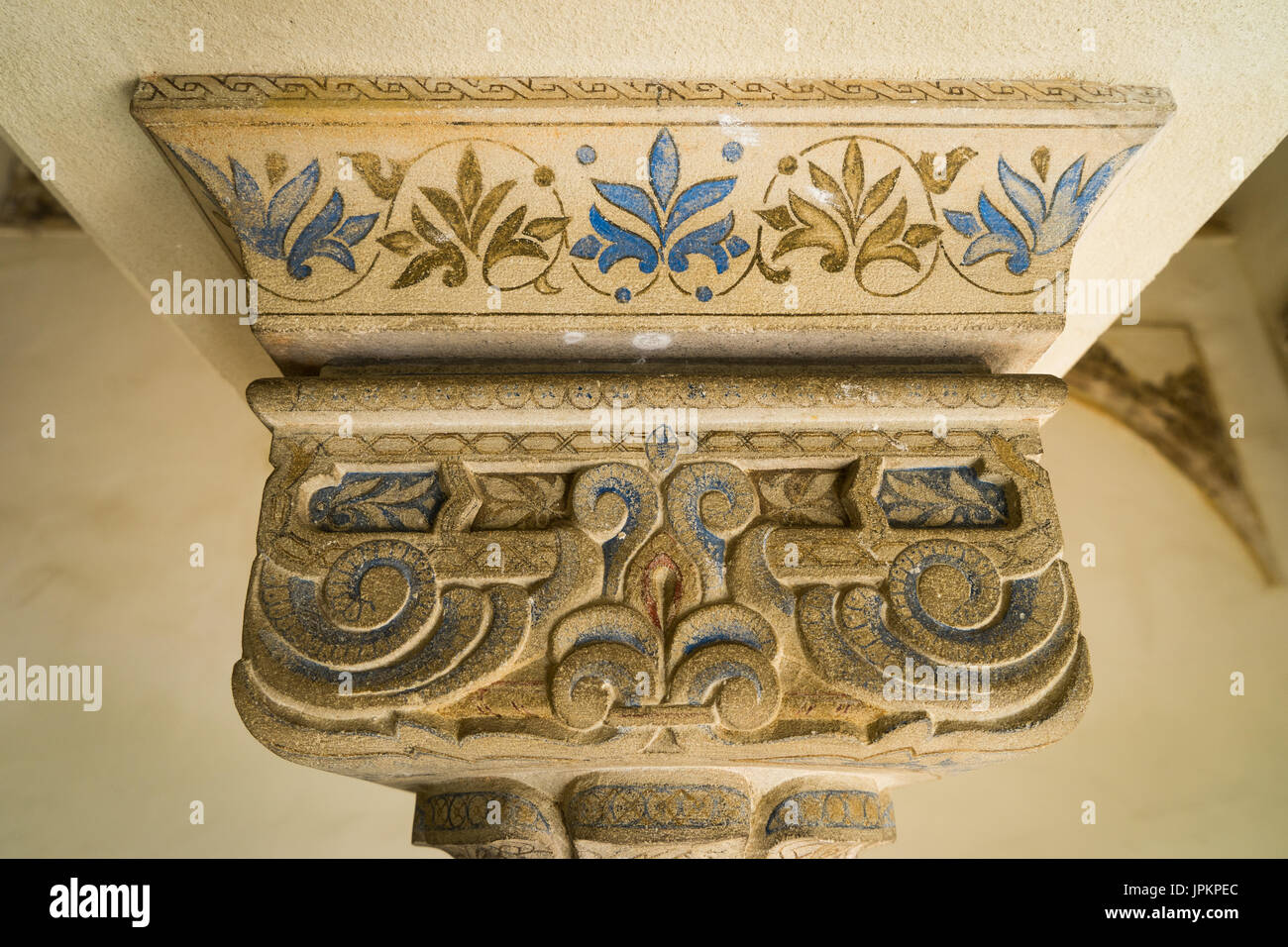 Architectonic detail from Moorish fortress Alcazaba, Malaga, Spain ...