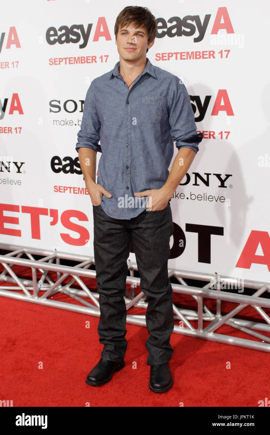 Matt Lanter at the Los Angeles Premiere of "Easy A" held at the Grauman ...