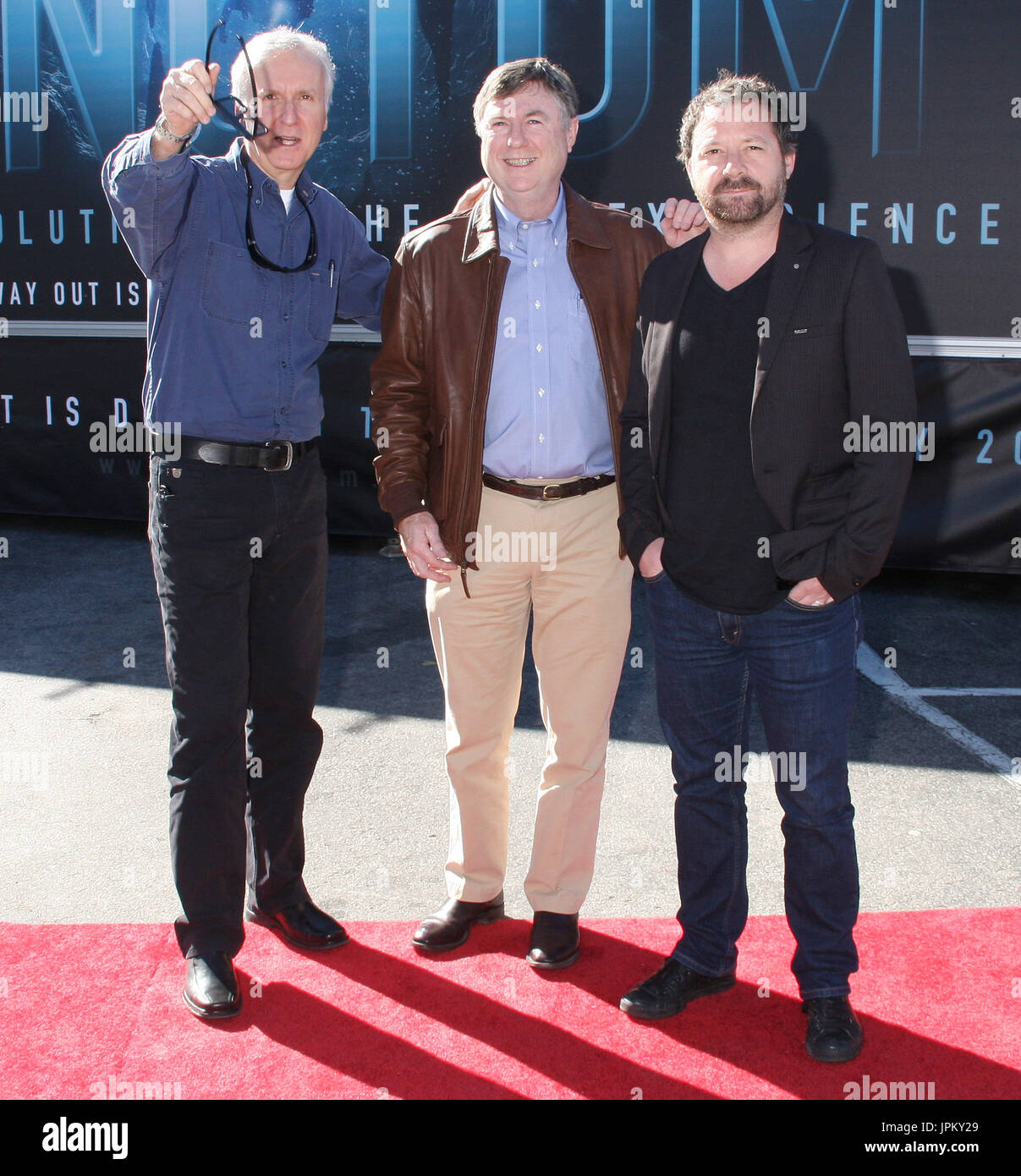 (l-r)Executive producer James Cameron, writer/producer Andrew Wight and ...