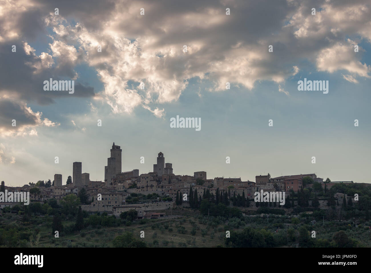 amazing medieval towers in the Italian town of San Gimignano Stock ...