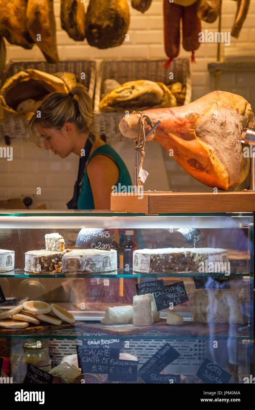 A small butcher's shop in the Italian city of San Gimignano Stock Photo ...