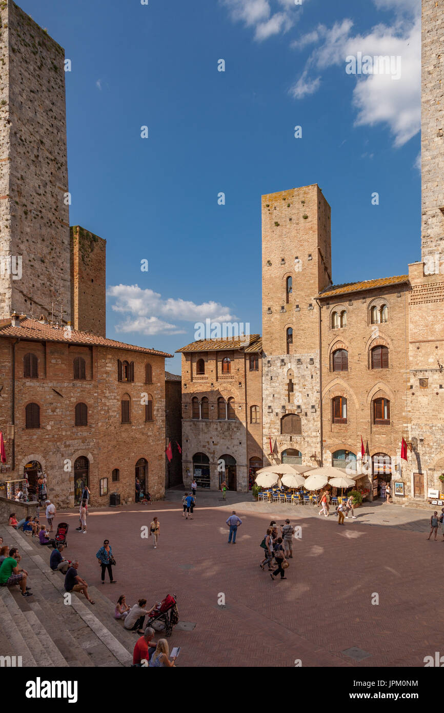 amazing medieval towers in the Italian town of San Gimignano Stock ...