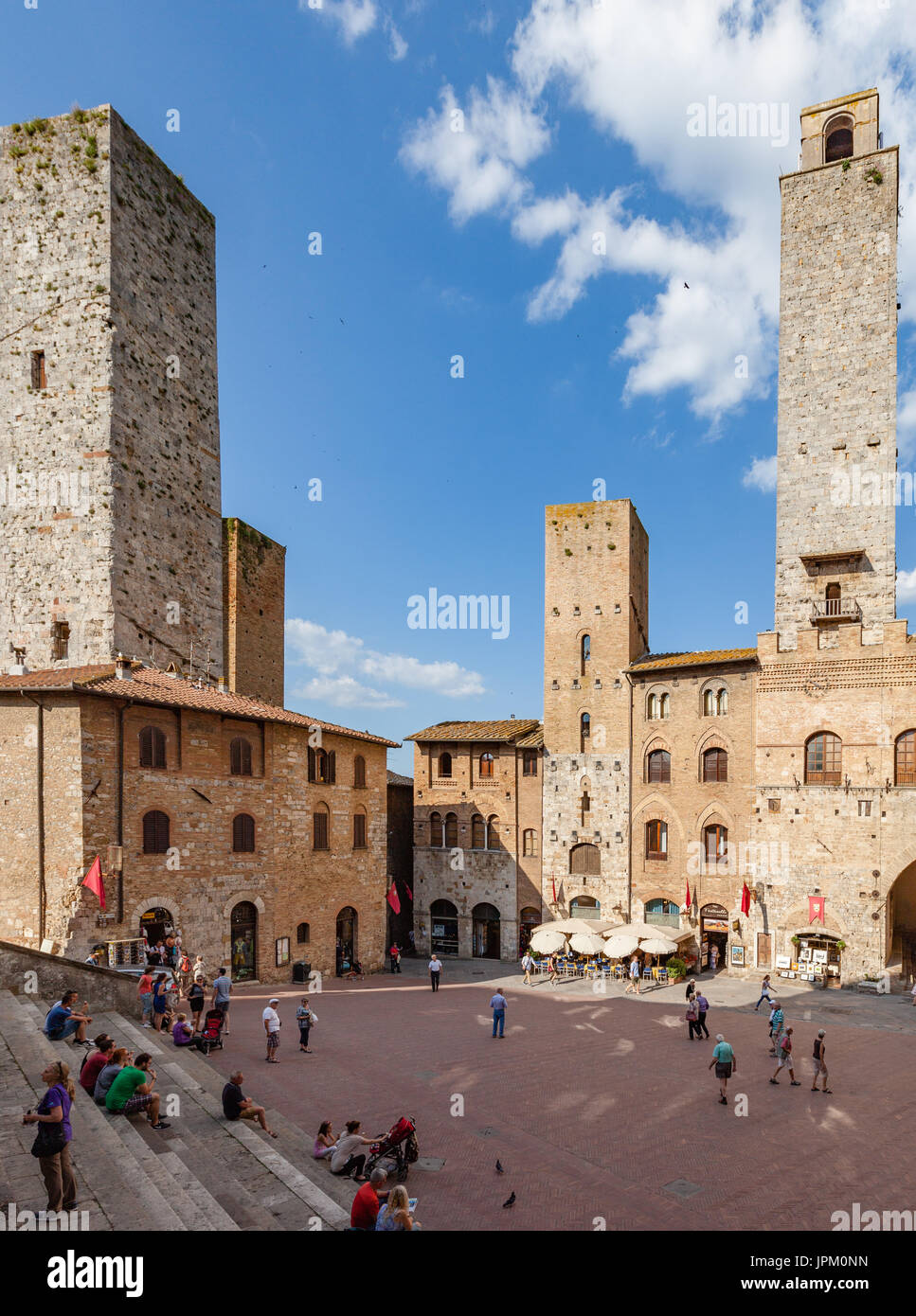 amazing medieval towers in the Italian town of San Gimignano Stock ...