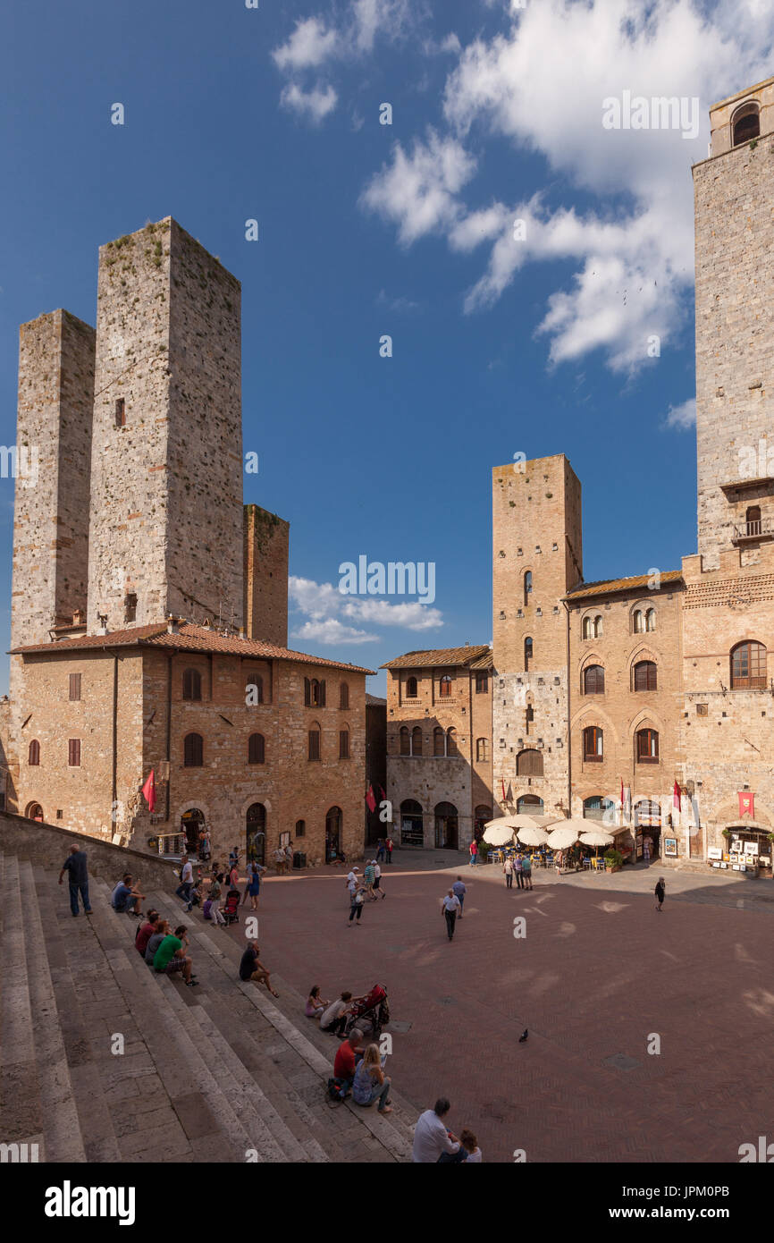 amazing medieval towers in the Italian town of San Gimignano Stock ...
