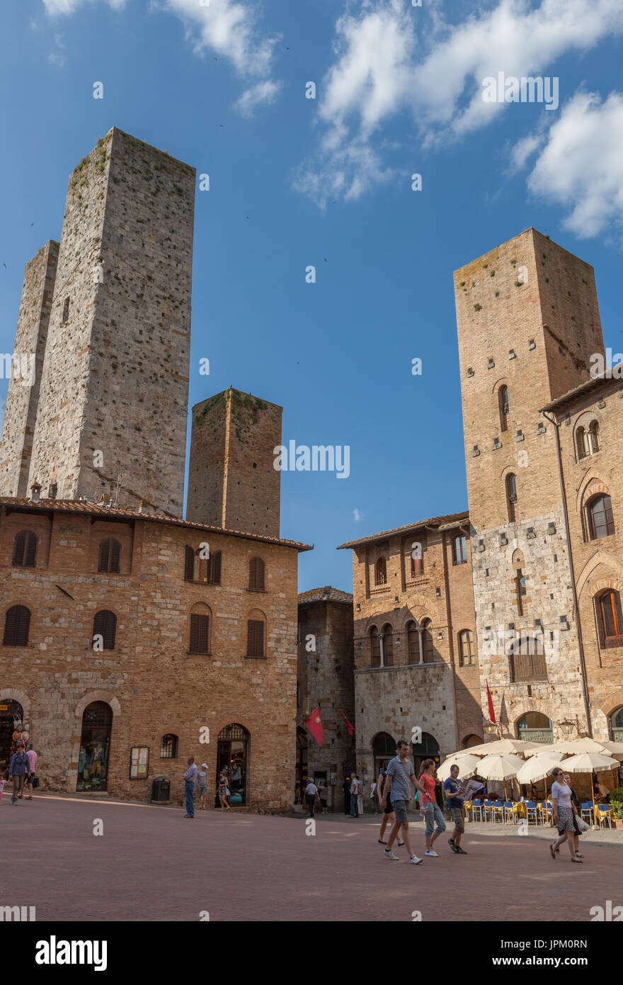 amazing medieval towers in the Italian town of San Gimignano Stock ...