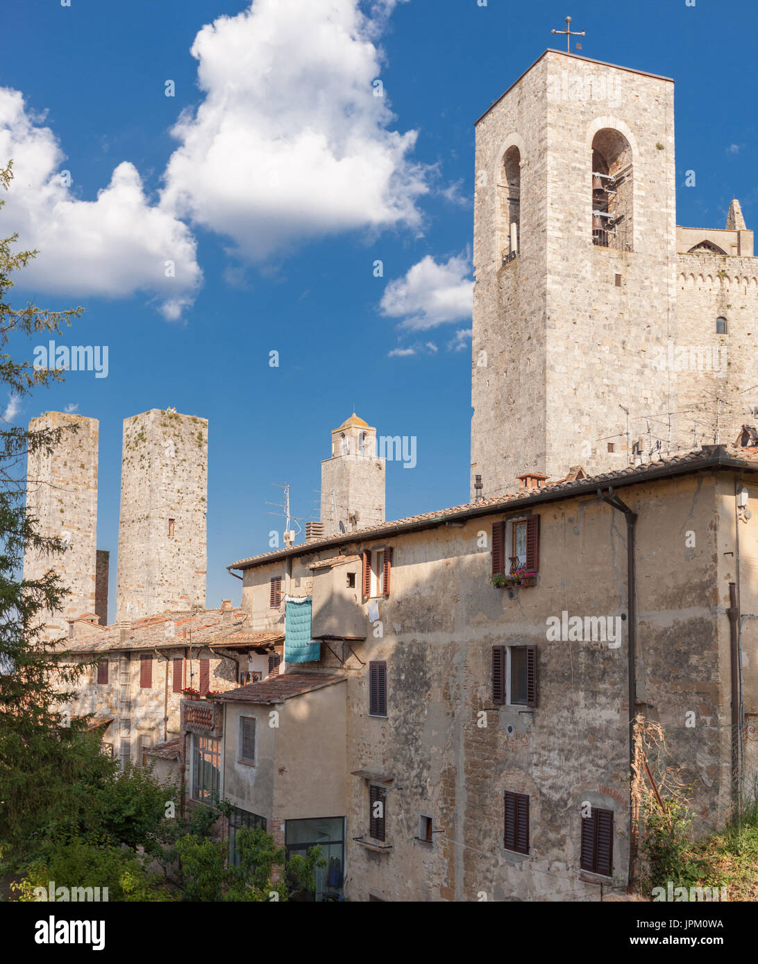 amazing medieval towers in the Italian town of San Gimignano Stock ...