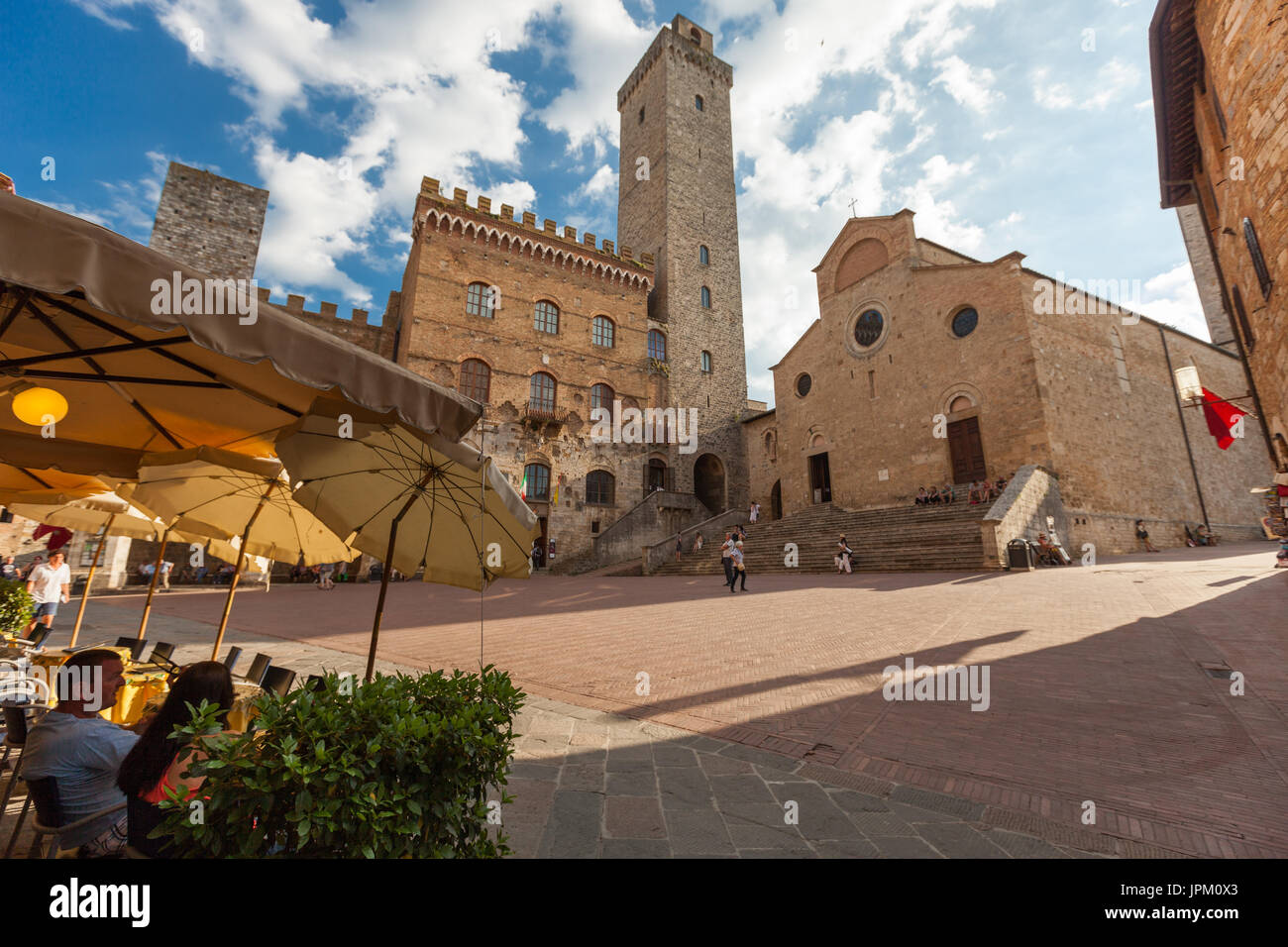 amazing medieval towers in the Italian town of San Gimignano Stock ...