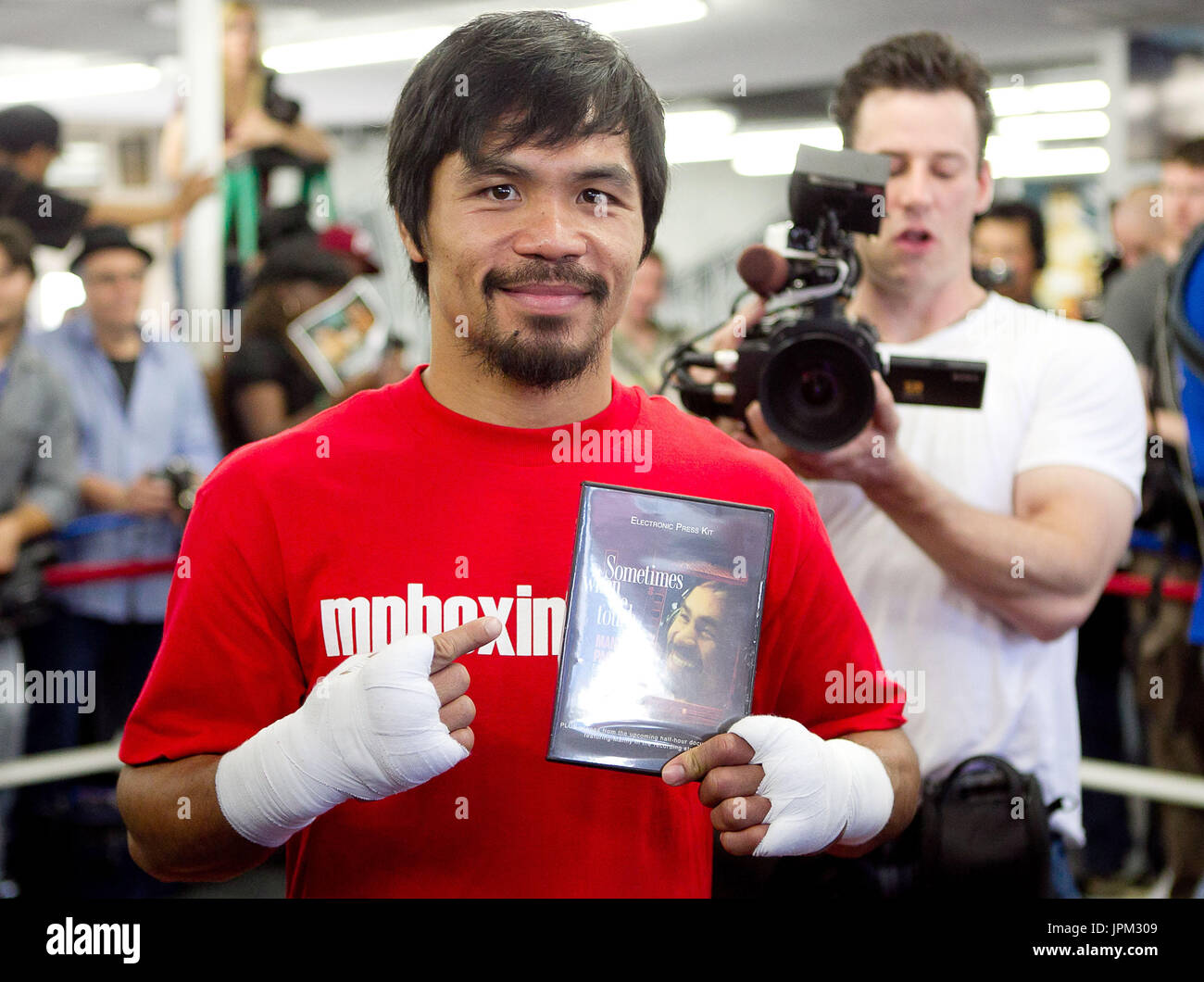 Manny Pacquiao at the Manny Pacquiao Media Day held at Wild Card Boxing ...