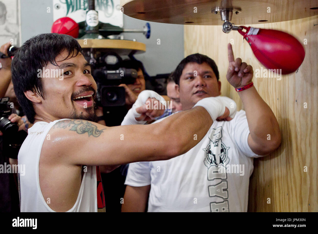 Manny Pacquiao & Buboy Fernandez at the Manny Pacquiao Media Day held ...