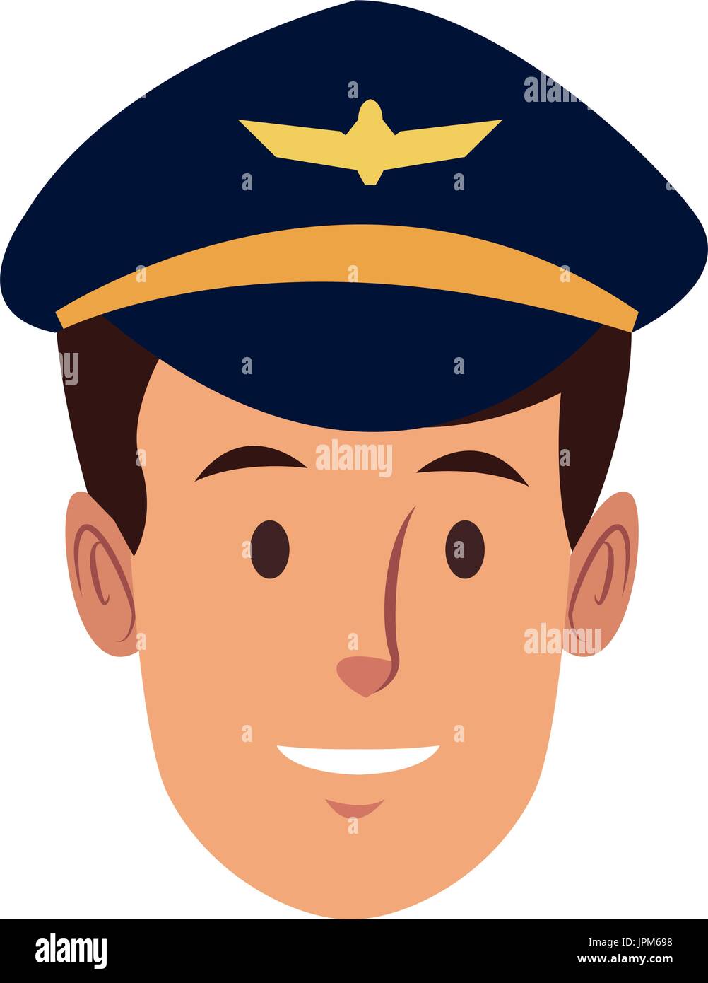 man captain pilot airplane face character Stock Vector Image & Art - Alamy