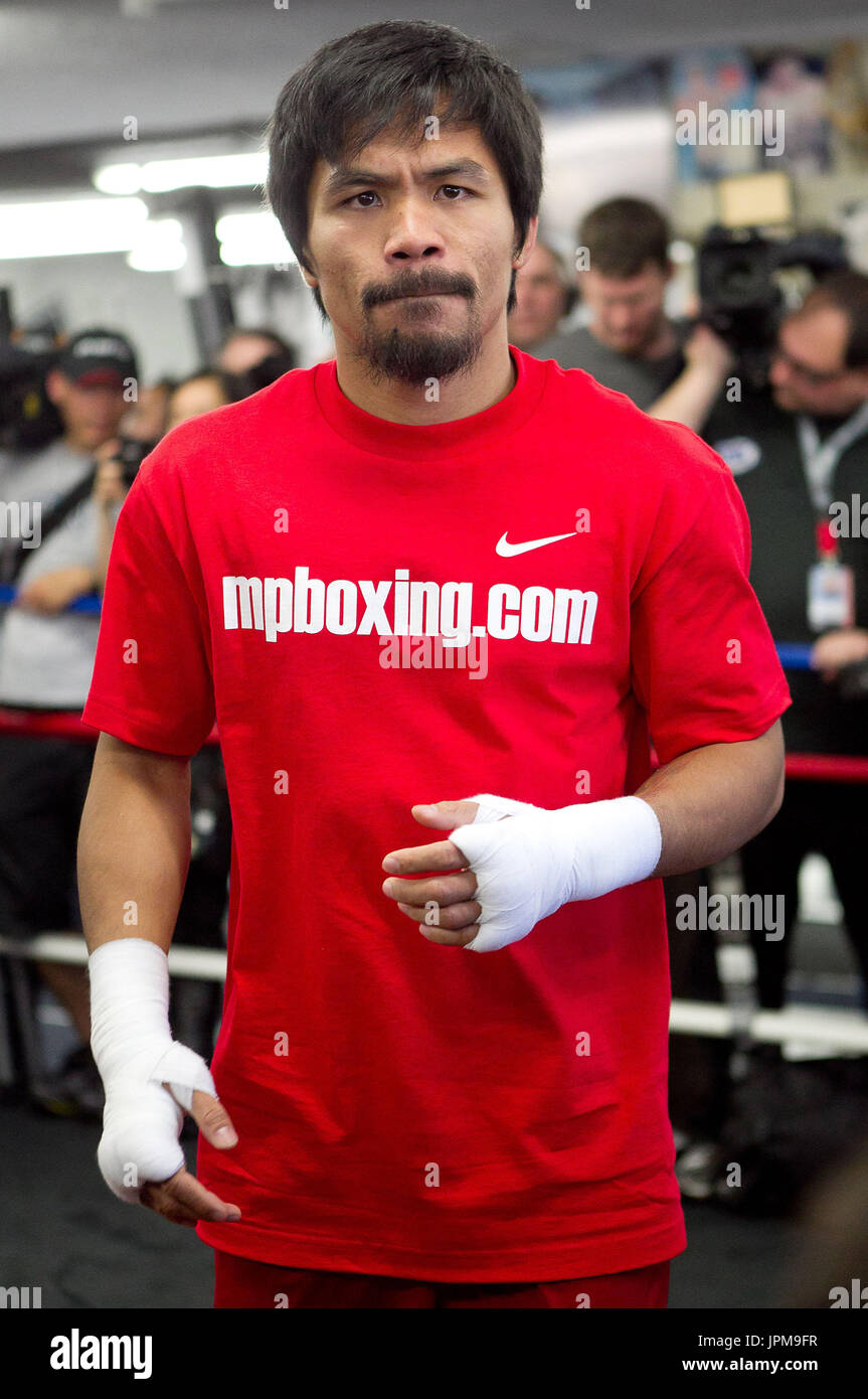 Manny Pacquiao at the Manny Pacquiao Media Day held at Wild Card Boxing ...