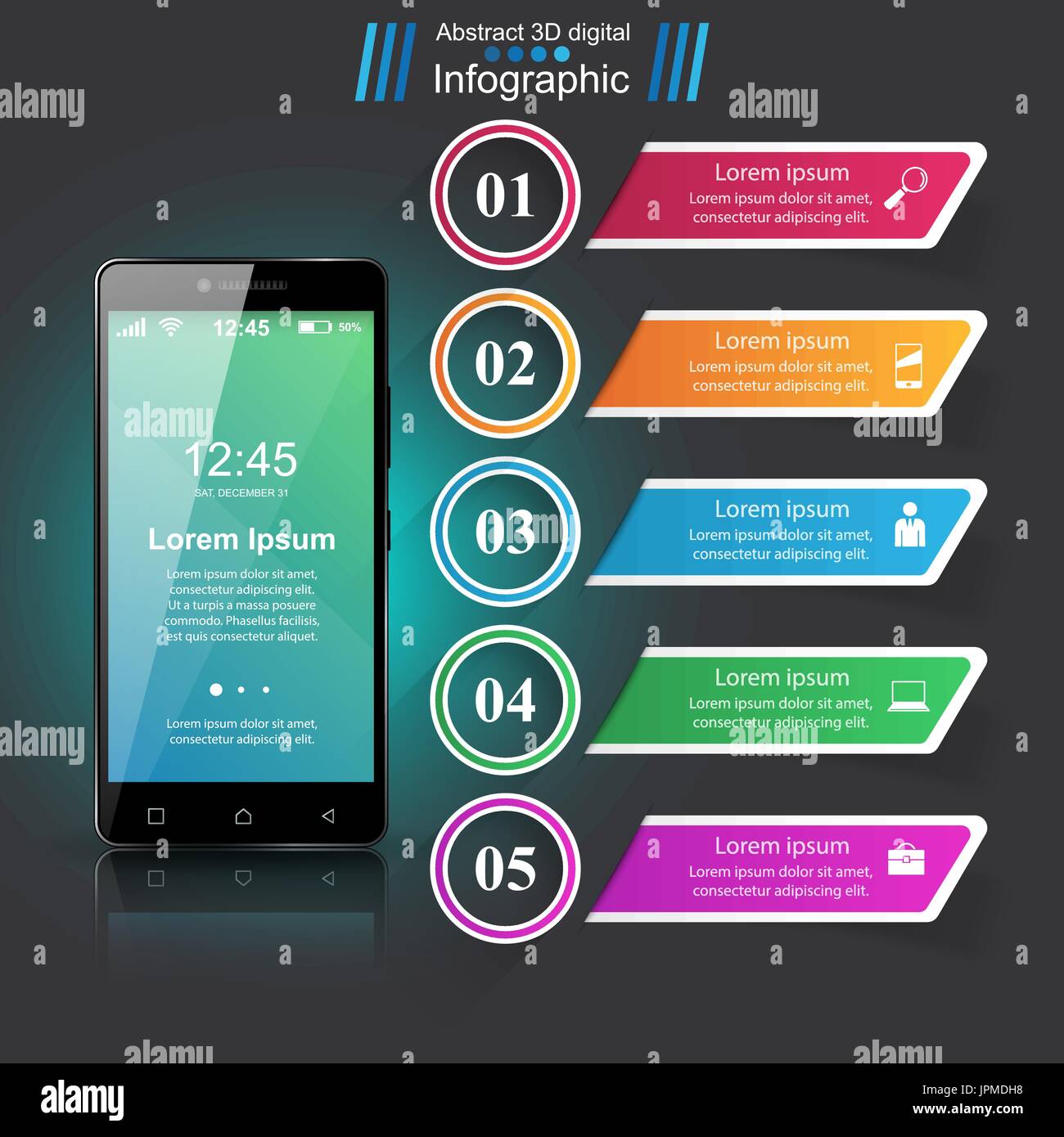 3D infographic. Smartphone icon Stock Vector Image & Art - Alamy