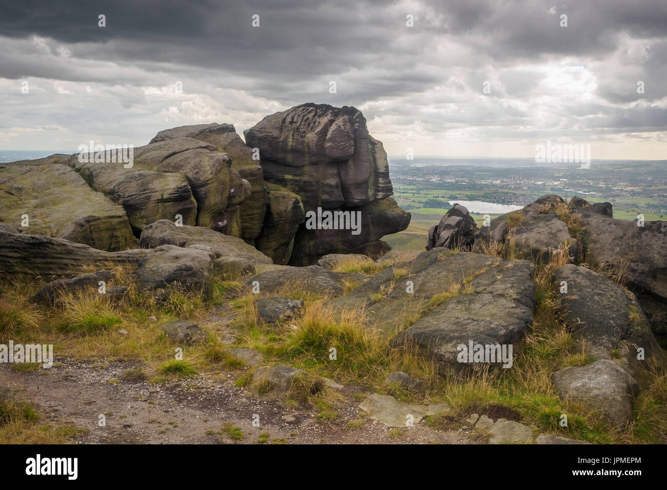 Blackstone Edge is a gritstone escarpment at 1,549 feet above sea level ...