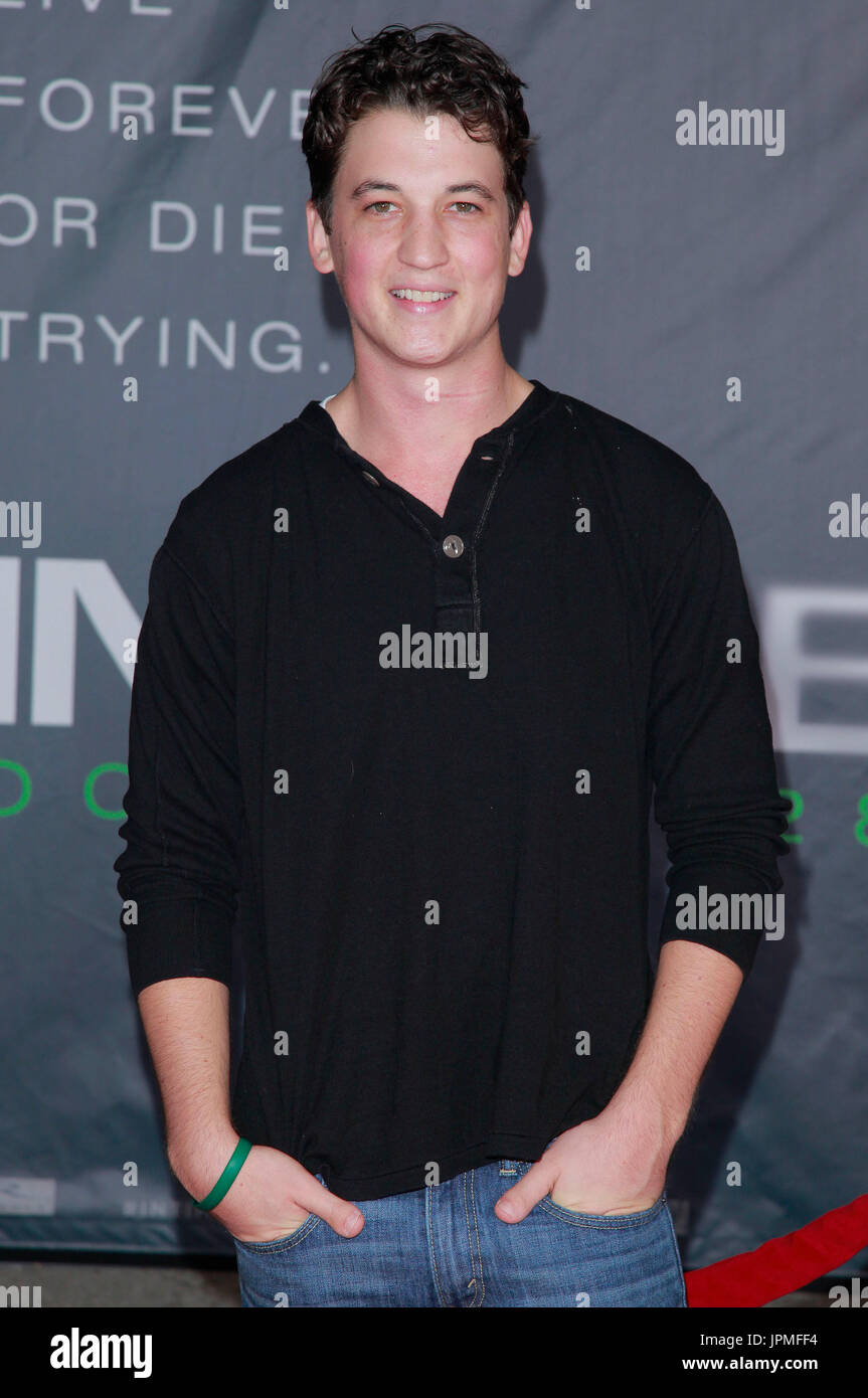Miles Teller at the Los Angeles Premiere of "In Time" held at the ...
