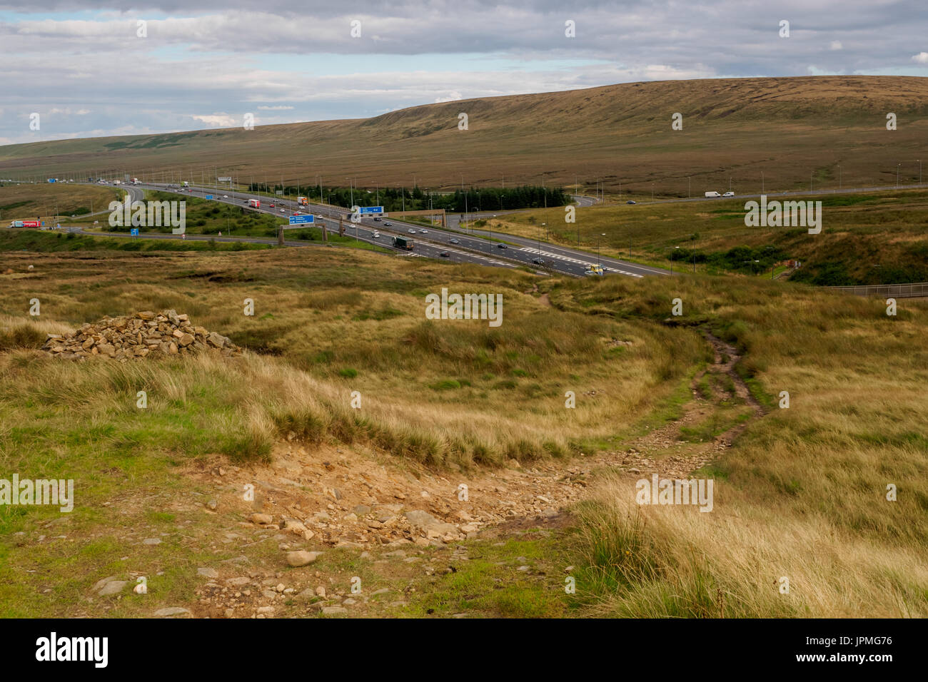 Blackstone Edge is a gritstone escarpment at 1,549 feet above sea level ...