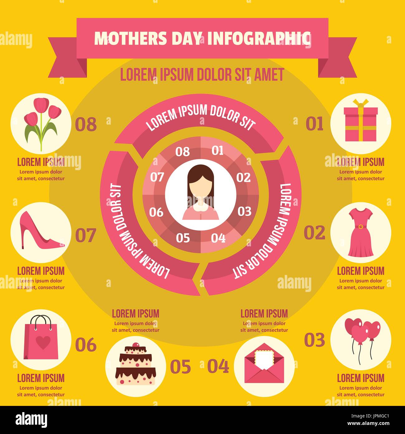 Mothers day infographic concept, flat style Stock Vector Image & Art ...