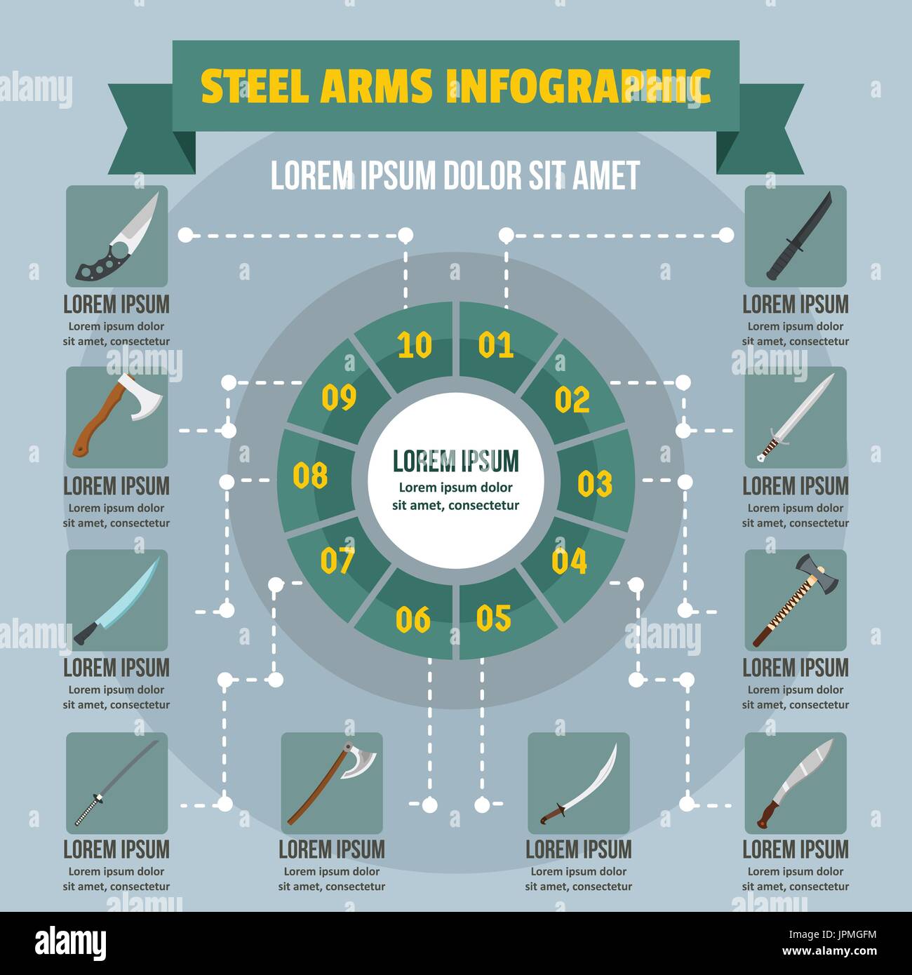 Steel arms infographic concept, flat style Stock Vector Image & Art - Alamy