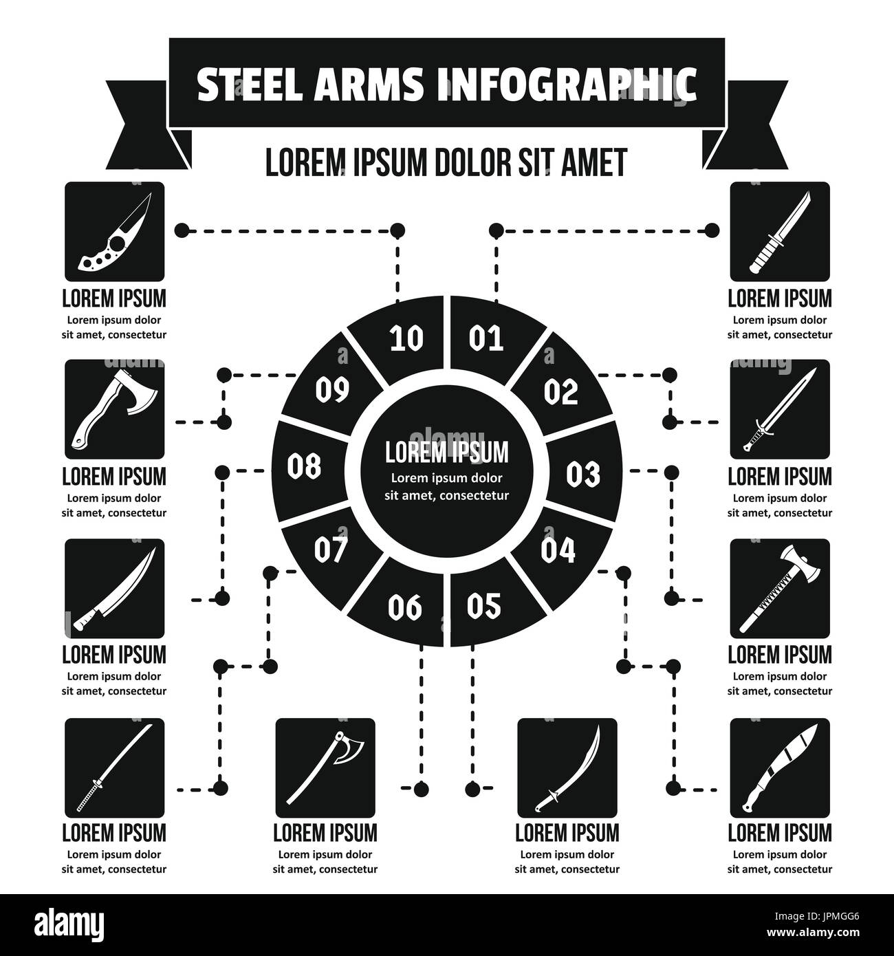 Steel arms infographic concept, simple style Stock Vector Image & Art ...