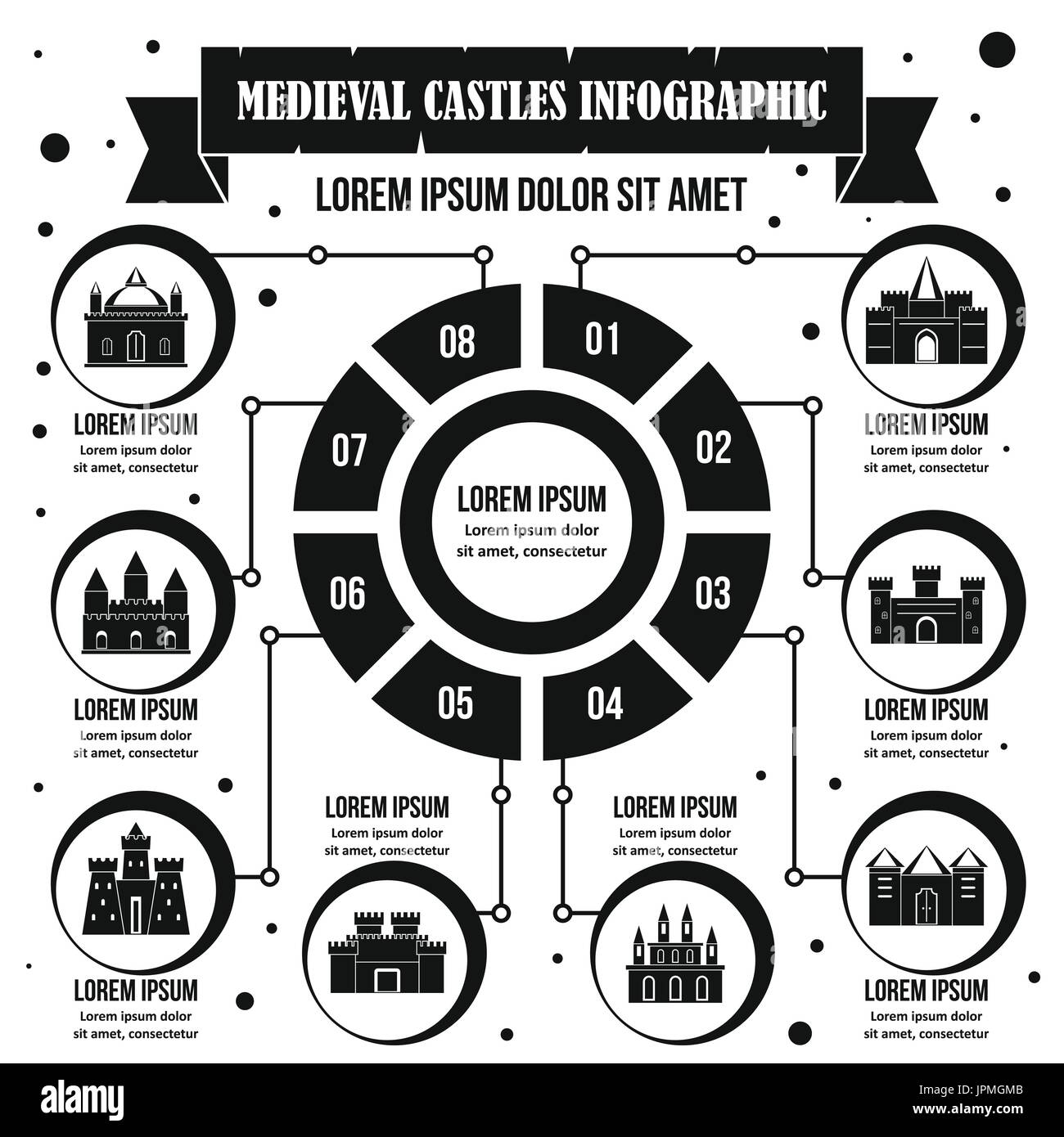 Medieval castles infographic concept, simple style Stock Vector Image ...