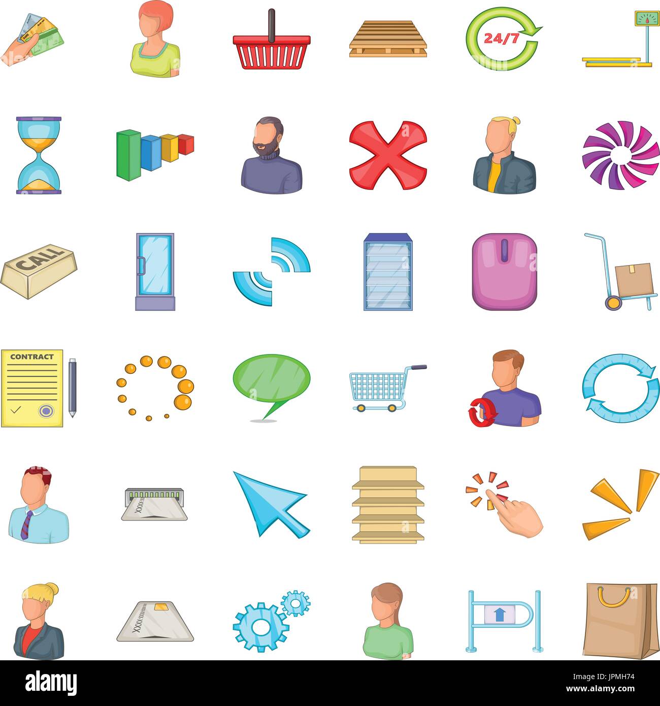 Business information icons set, cartoon style Stock Vector Image & Art ...
