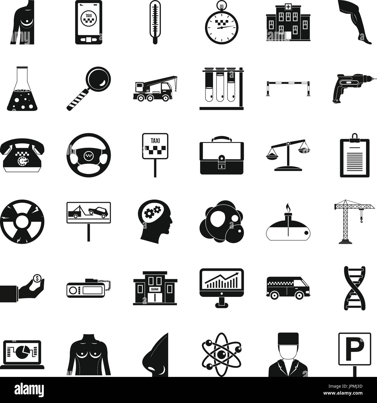 Business instrument icons set, simple style Stock Vector Image & Art ...