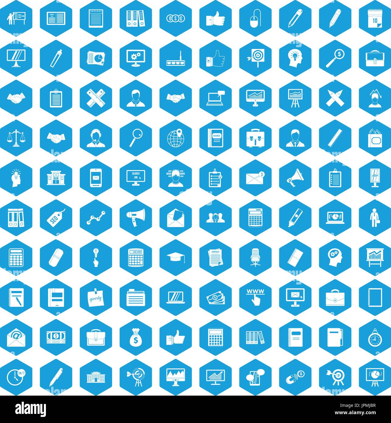 100 finance icons set blue Stock Vector Image & Art - Alamy