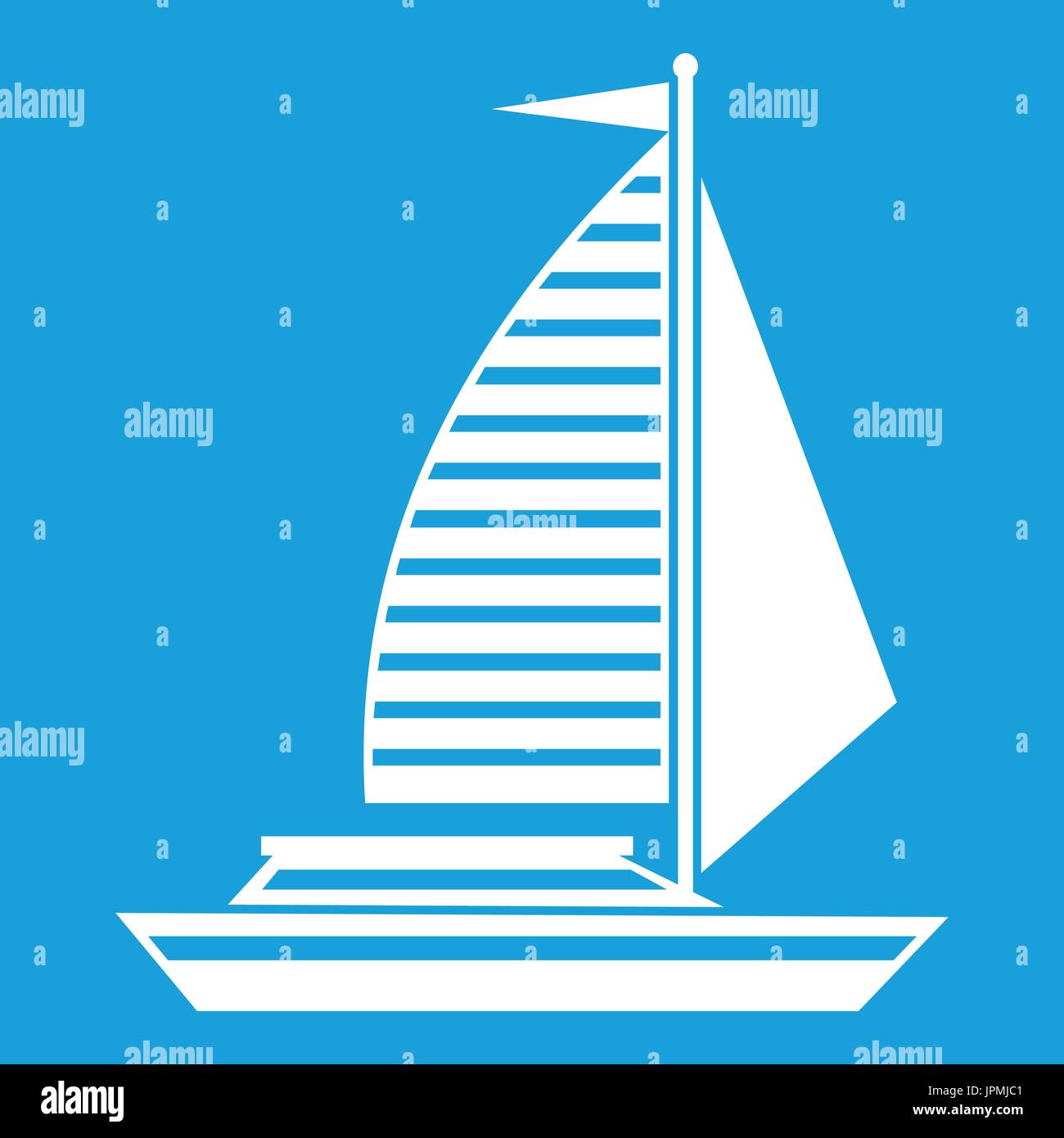 Yacht with sails icon white Stock Vector Image & Art - Alamy