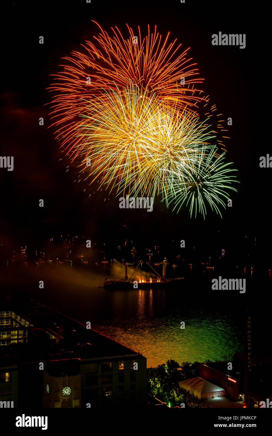 Canada Day firework display at the Harbourfront Centre in Toronto ...