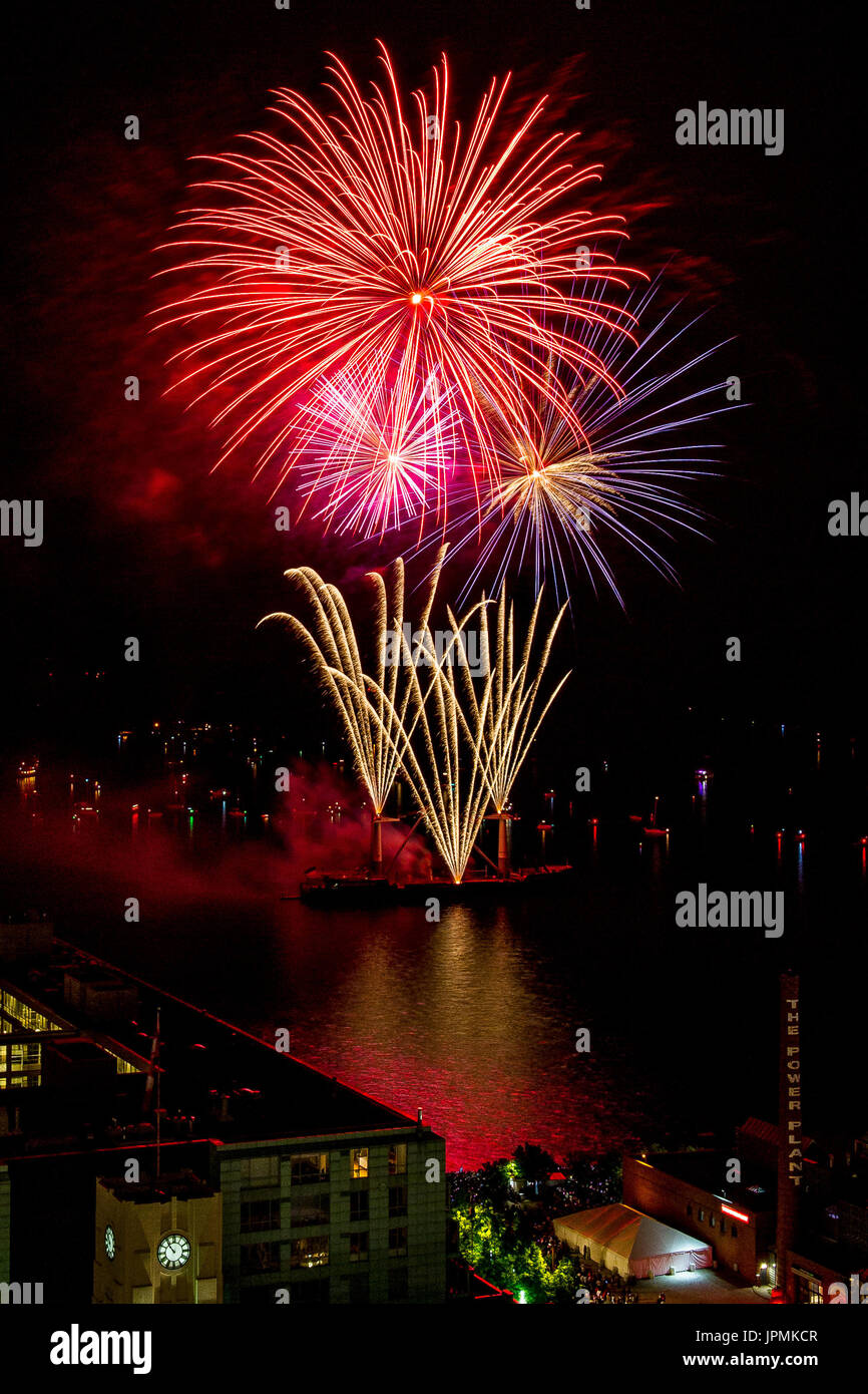 Canada Day firework display at the Harbourfront Centre in Toronto ...