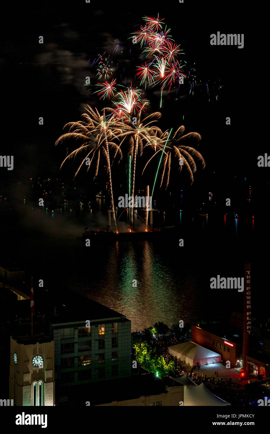 Canada Day firework display at the Harbourfront Centre in Toronto ...
