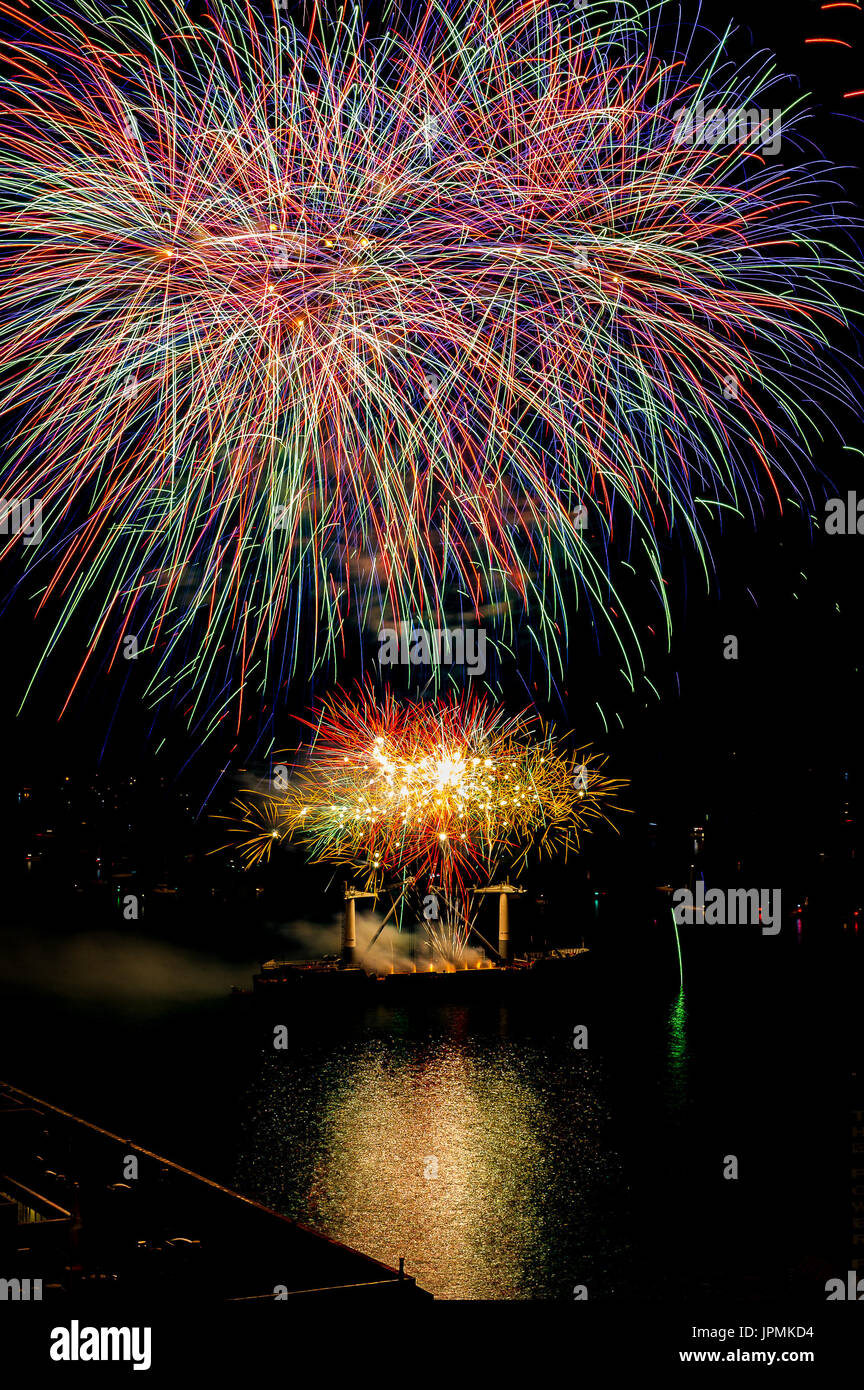 Canada Day firework display at the Harbourfront Centre in Toronto ...