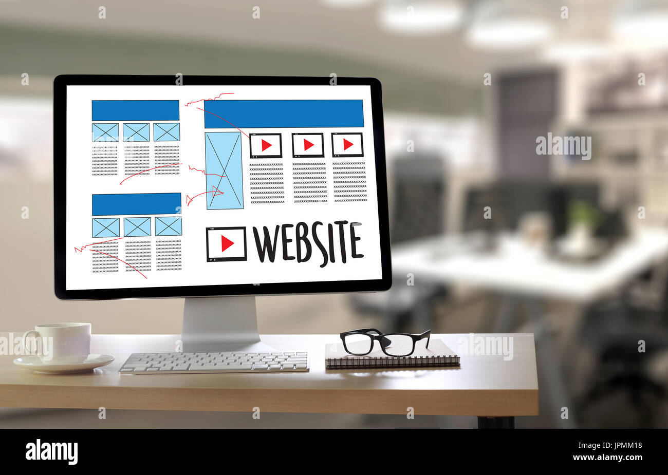 Web Design layout sketch drawing Software Media WWW and Graphic Layout ...