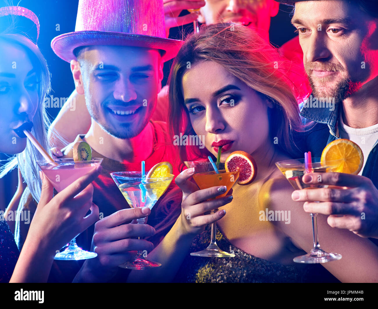 Cocktail party with group people dancing and drink cocktail Stock Photo ...