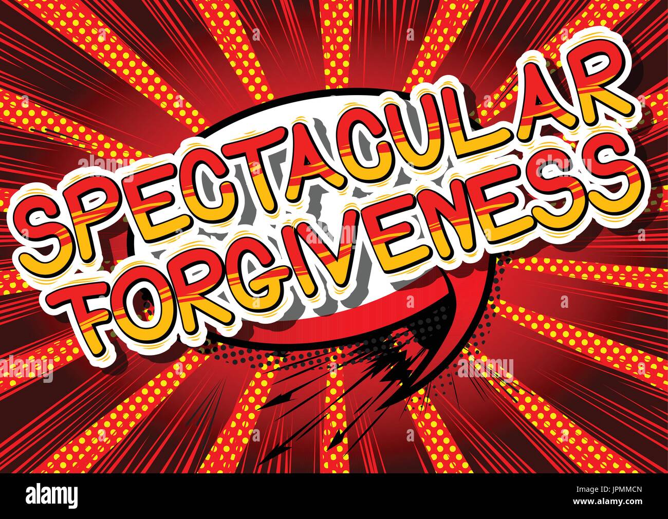 Spectacular Forgiveness - Comic book style phrase on abstract ...