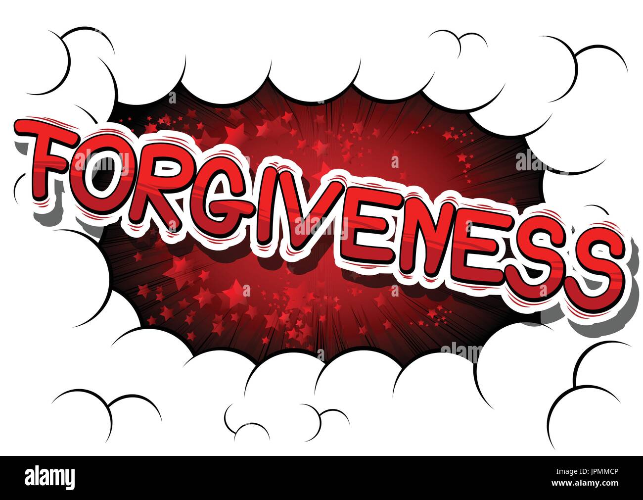 Forgiveness - Comic book style phrase on abstract background Stock ...
