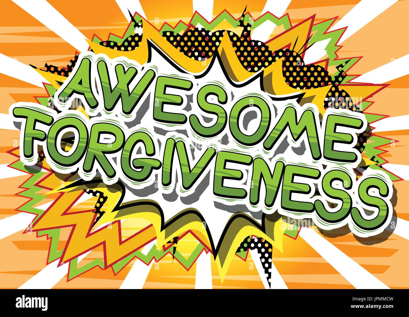 Awesome Forgiveness - Comic book style phrase on abstract background ...