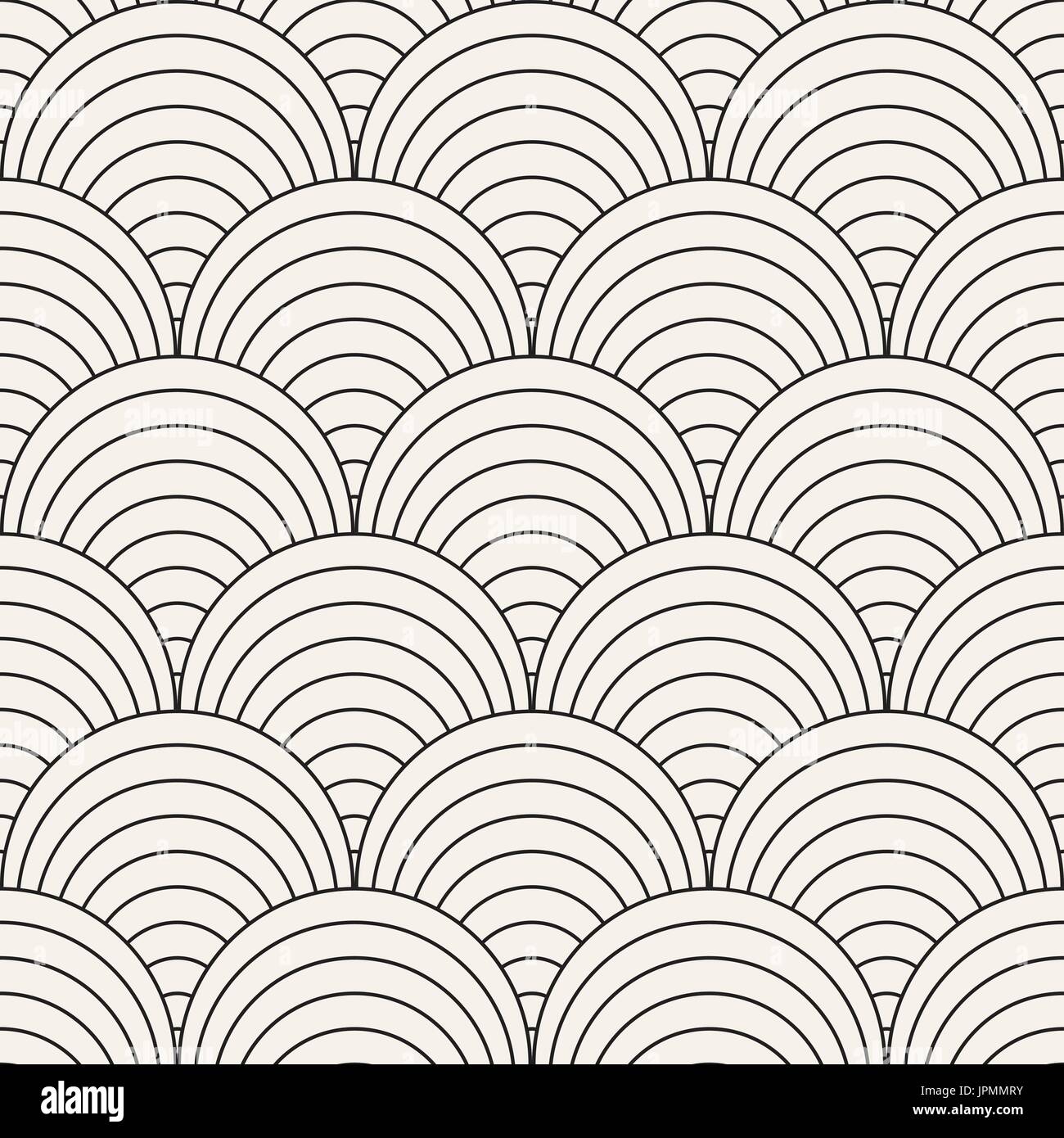 Vector Seamless Rounded Lines Pattern. Abstract Geometric Background ...