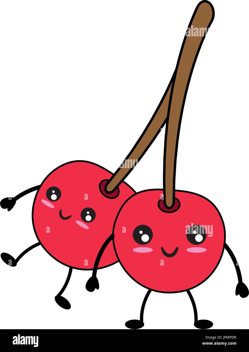 cherry sweet kawaii cartoon icon vector illustration graphic design ...