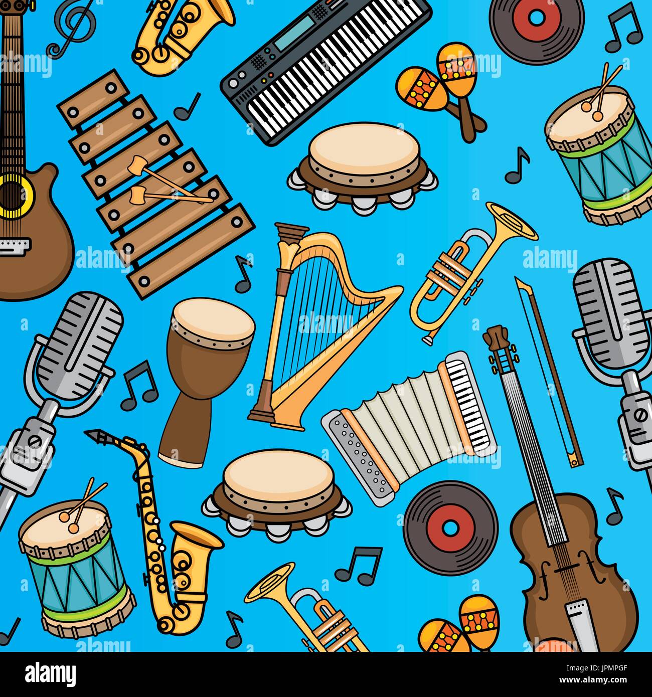 Music instruments background icon vector illustration graphic design ...