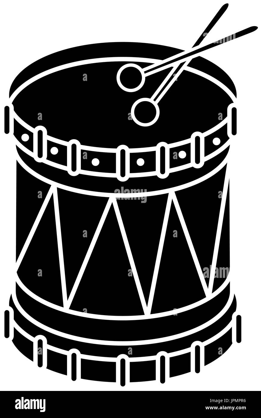 Drum with stick music instrument icon vector illustration graphic ...