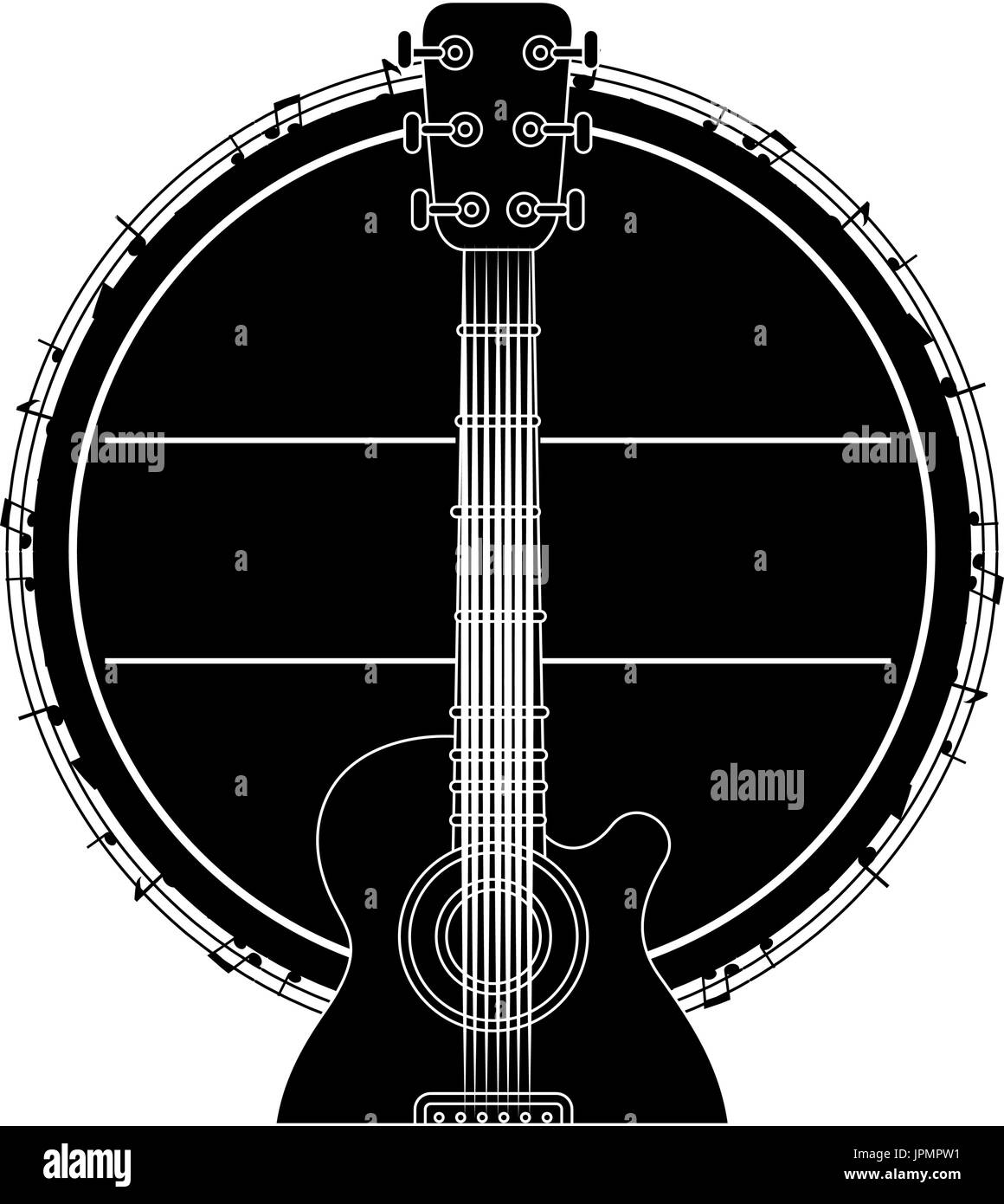 Music instrument emblem label icon vector illustration graphic design ...