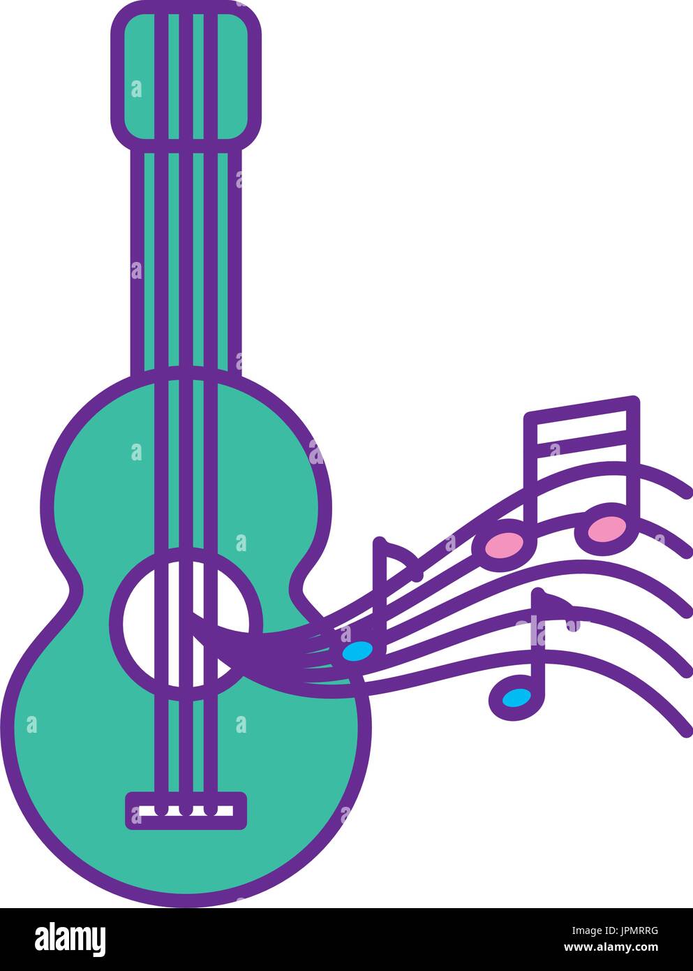 acoustic guitar with music notes Stock Vector Image & Art - Alamy