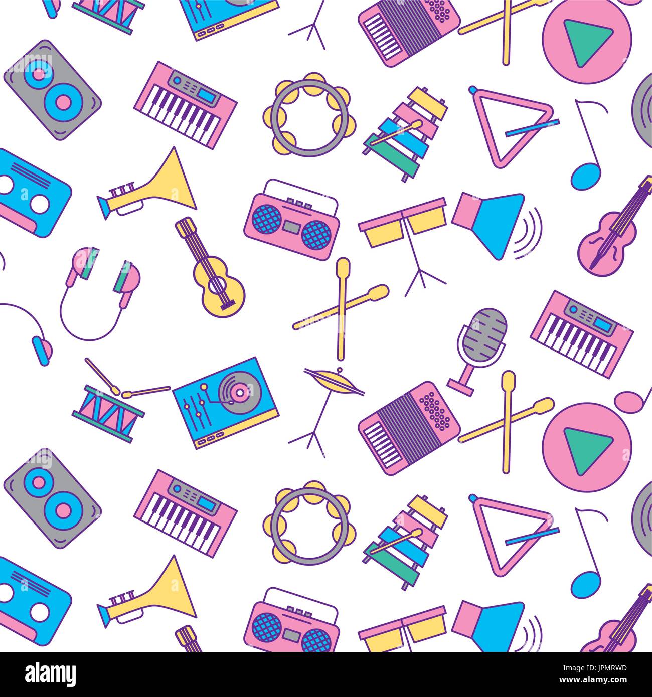 musical set icons pattern Stock Vector Image & Art - Alamy