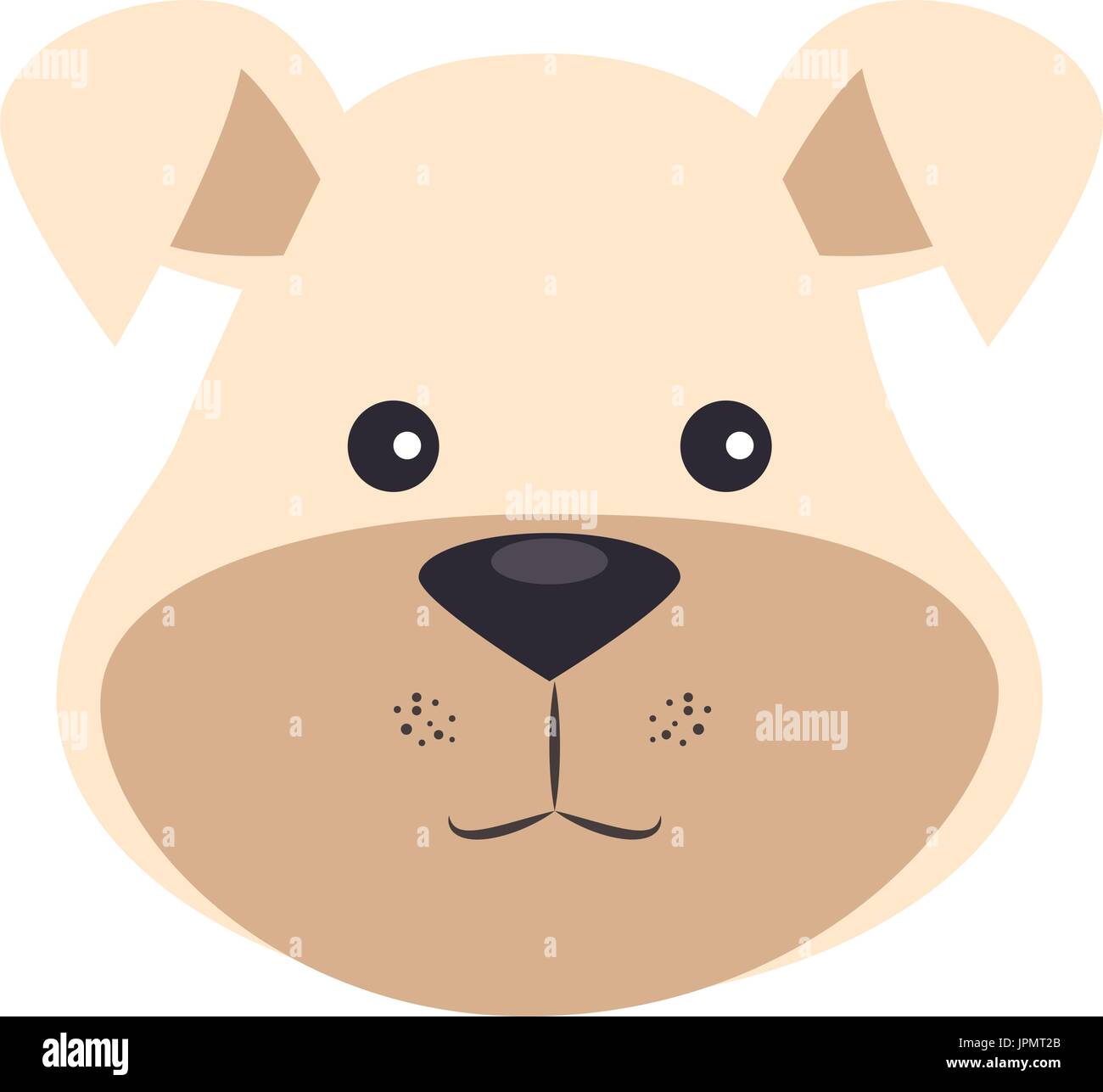 cartoon dog face icon over white background colorful design vector ...