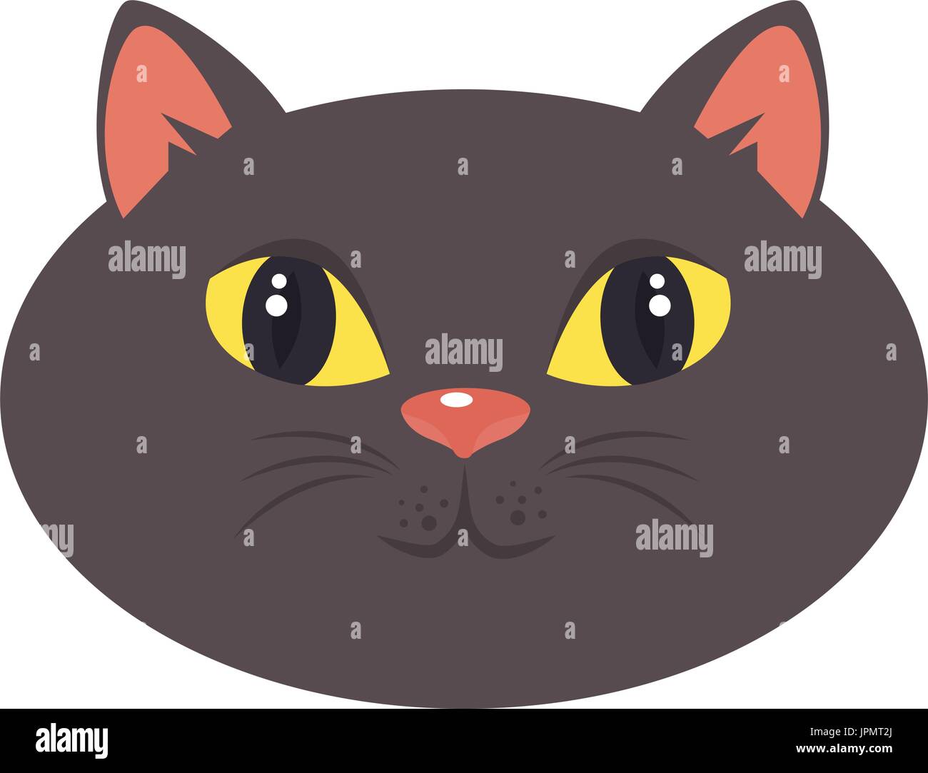 cartoon cat icon over white background colorful design vector ...