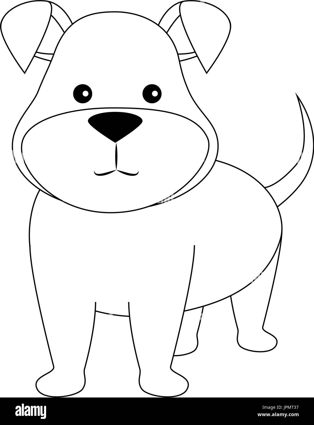 cartoon dog icon over white background vector illustration Stock Vector ...