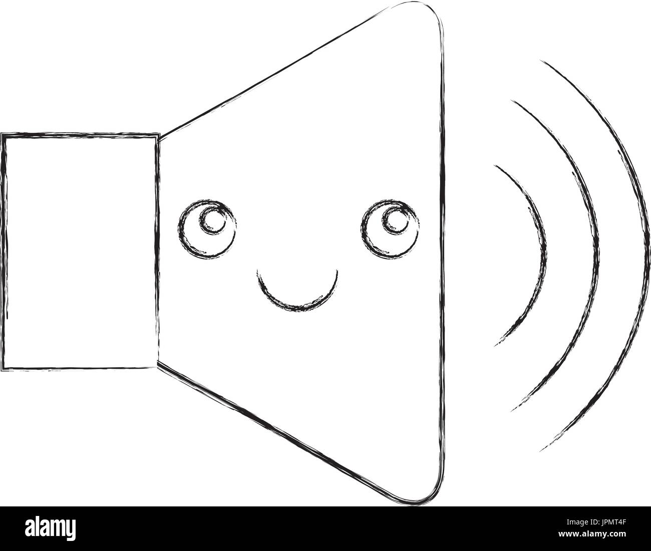 speaker audio kawaii character Stock Vector Image & Art - Alamy