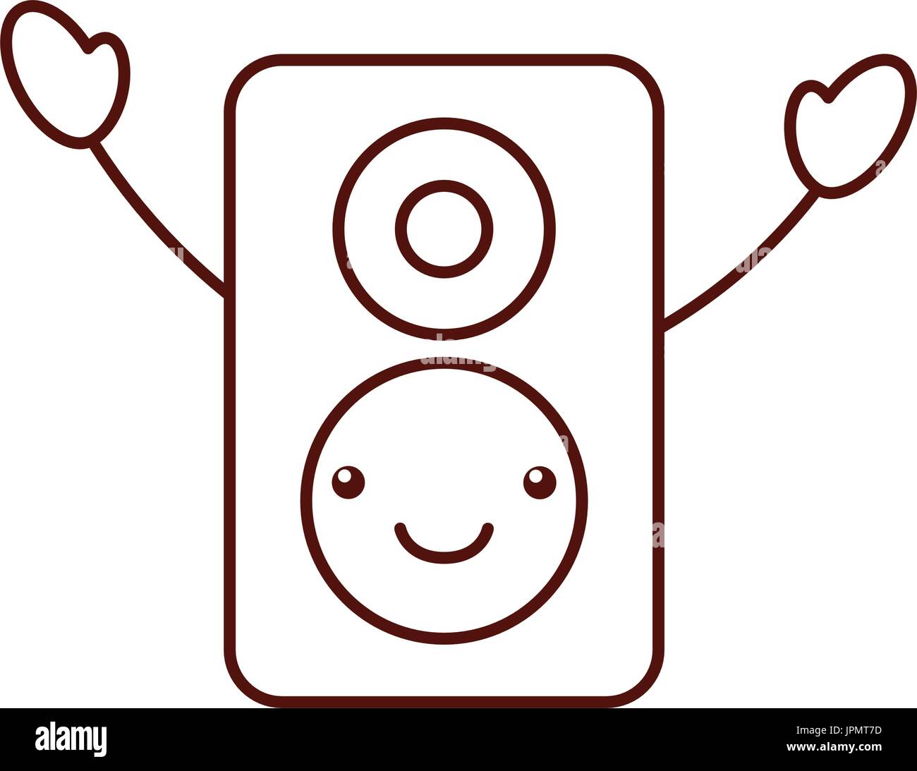 speaker audio kawaii character Stock Vector Image & Art - Alamy